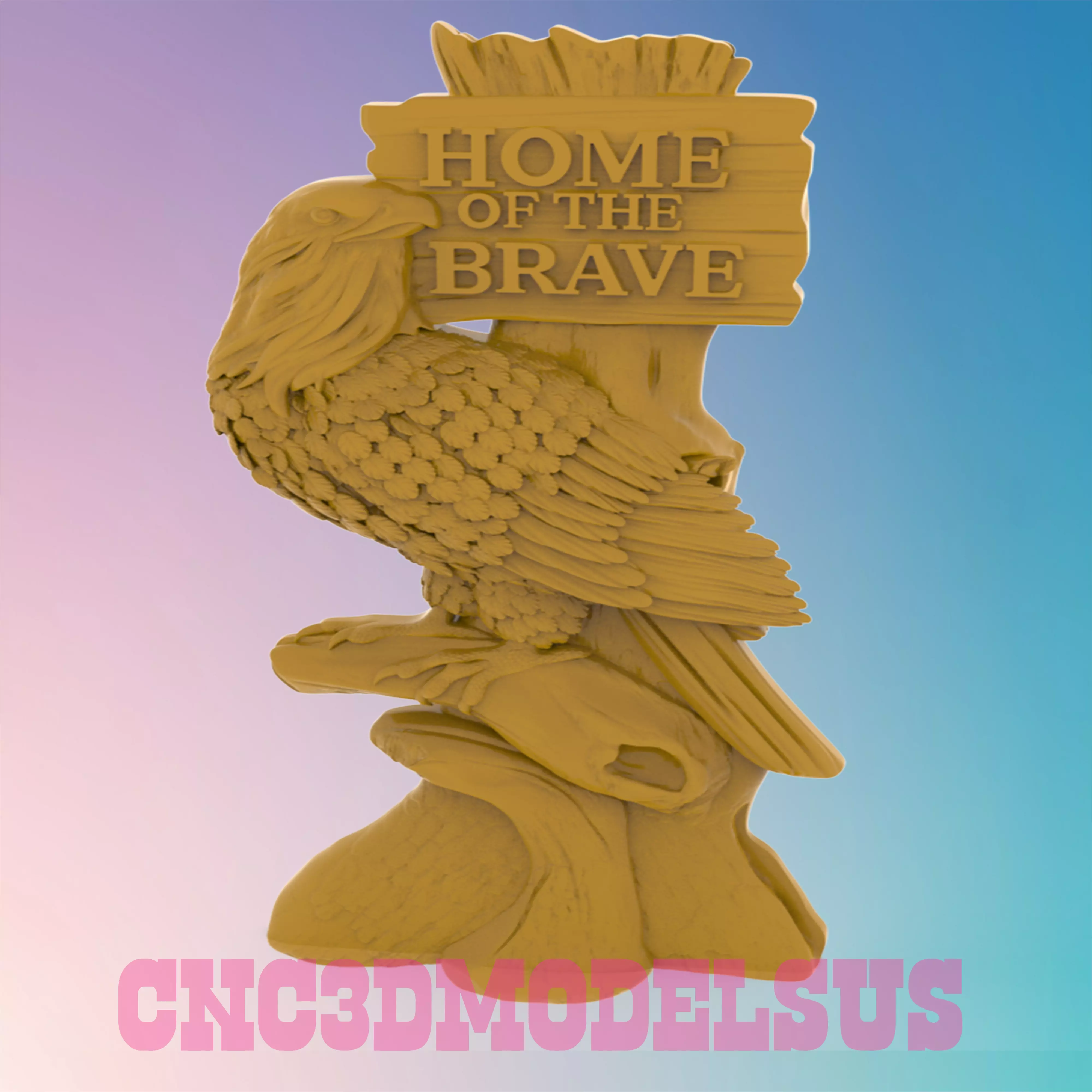 Home of the brave 3D MODEL STL FILE FOR CNC ROUTER LASER 3D model 3D ...
