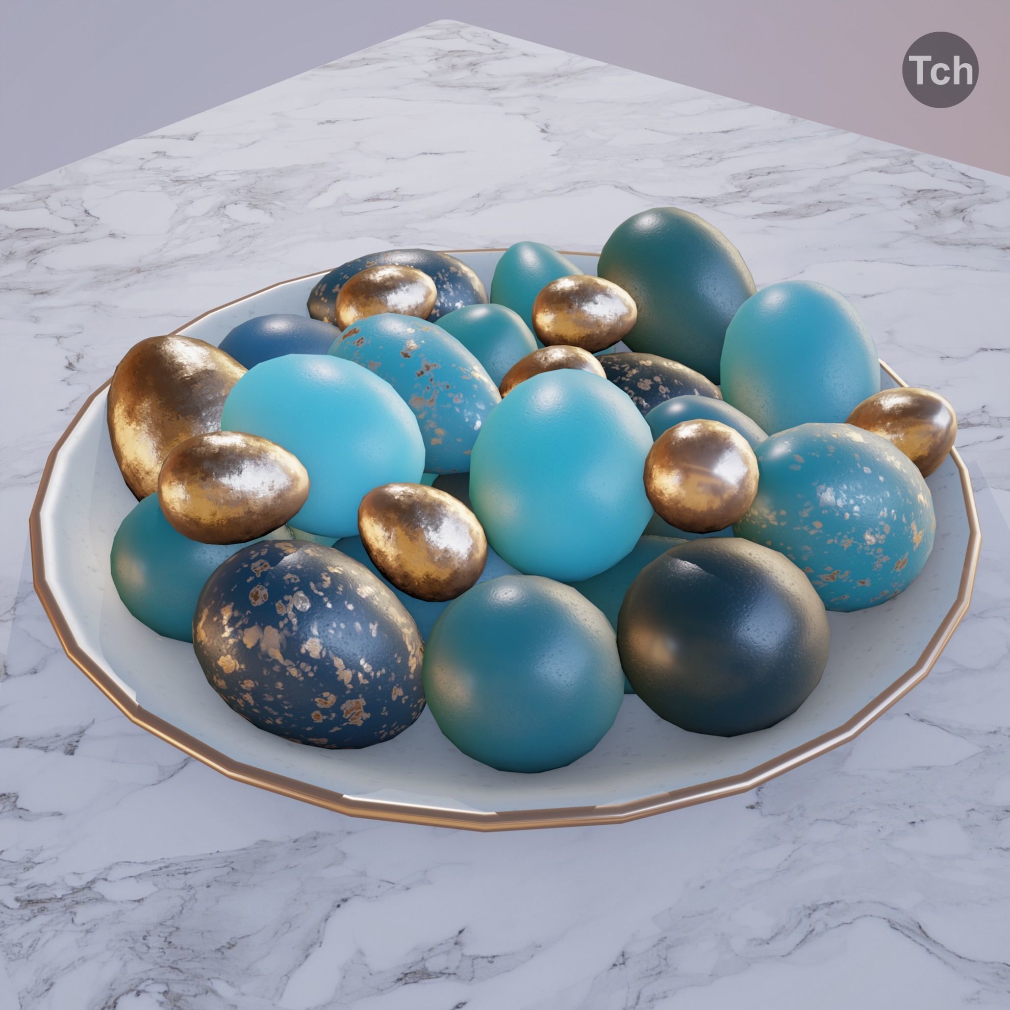 3D model Blue Easter eggs VR / AR / low-poly | CGTrader