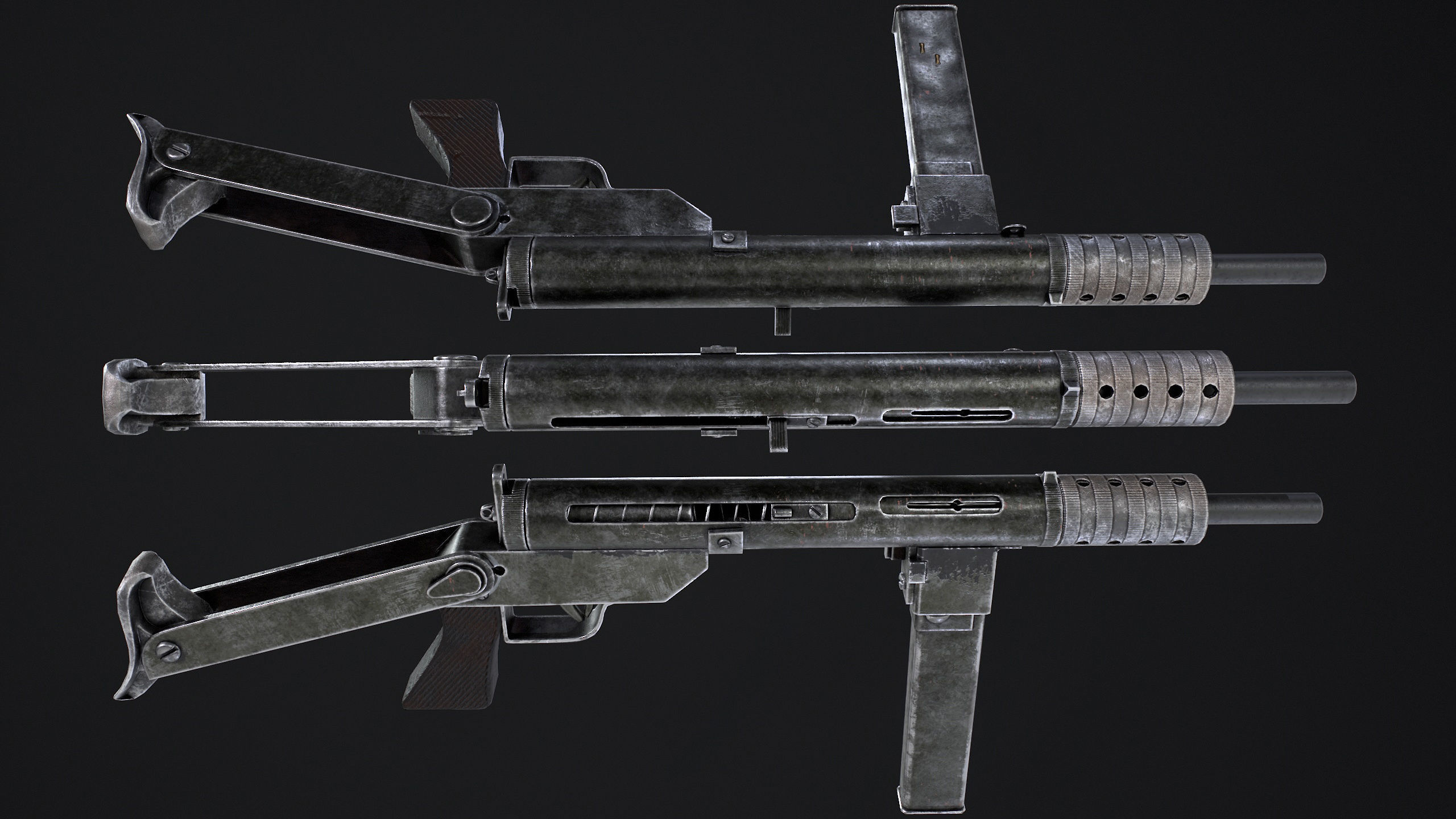 SMG Lightning Blyskawica Low poly PBR free VR / AR / low-poly 3D model ...