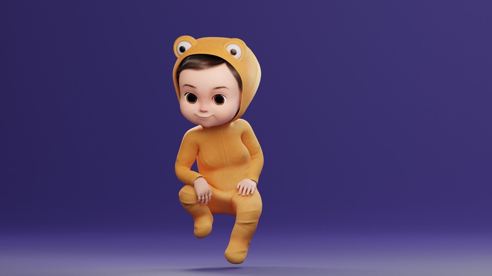 3D model Pixar Style Baby Character Rigged and animated VR / AR / low ...