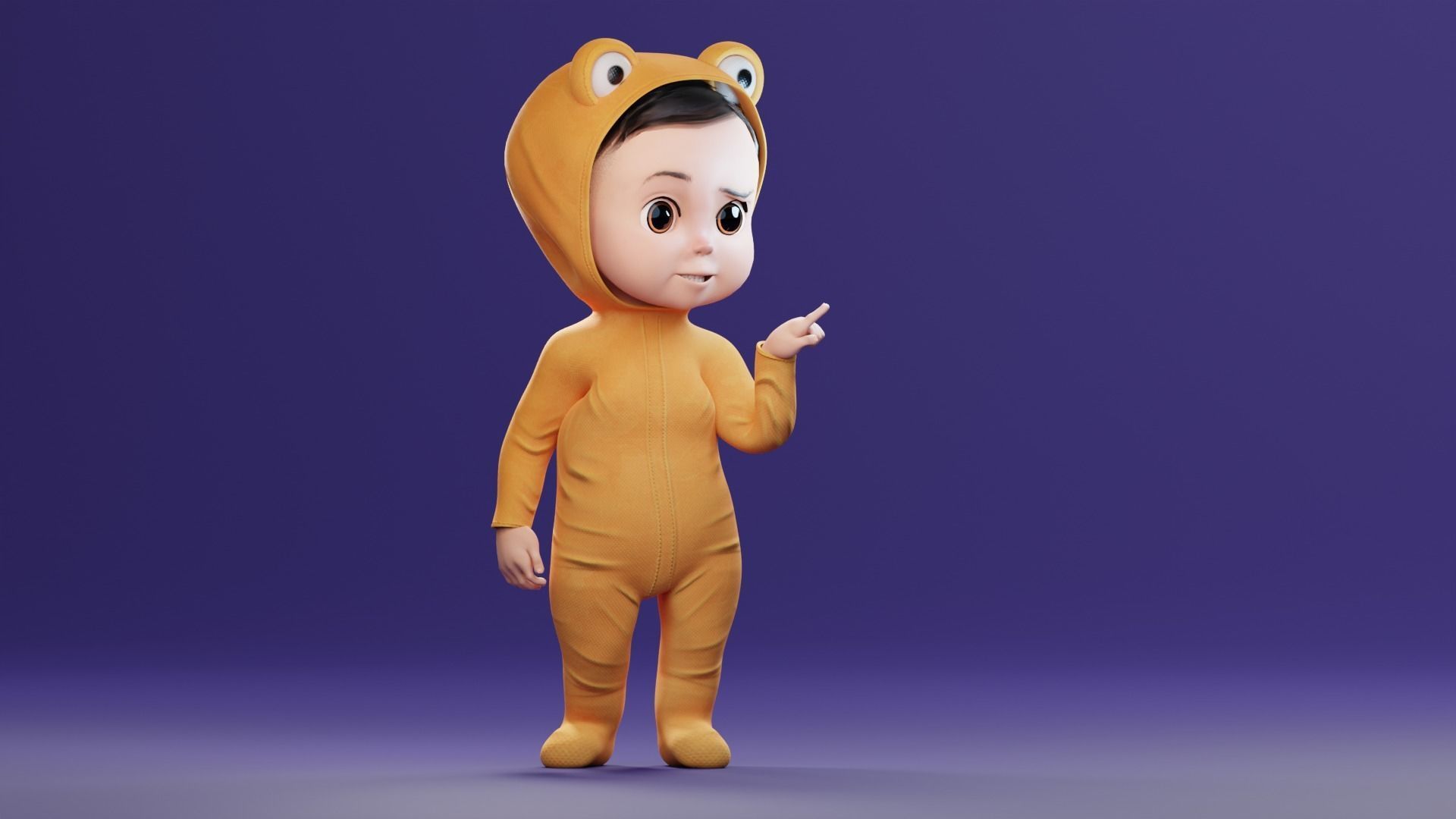 3D model Pixar Style Baby Character Rigged and animated VR / AR / low ...