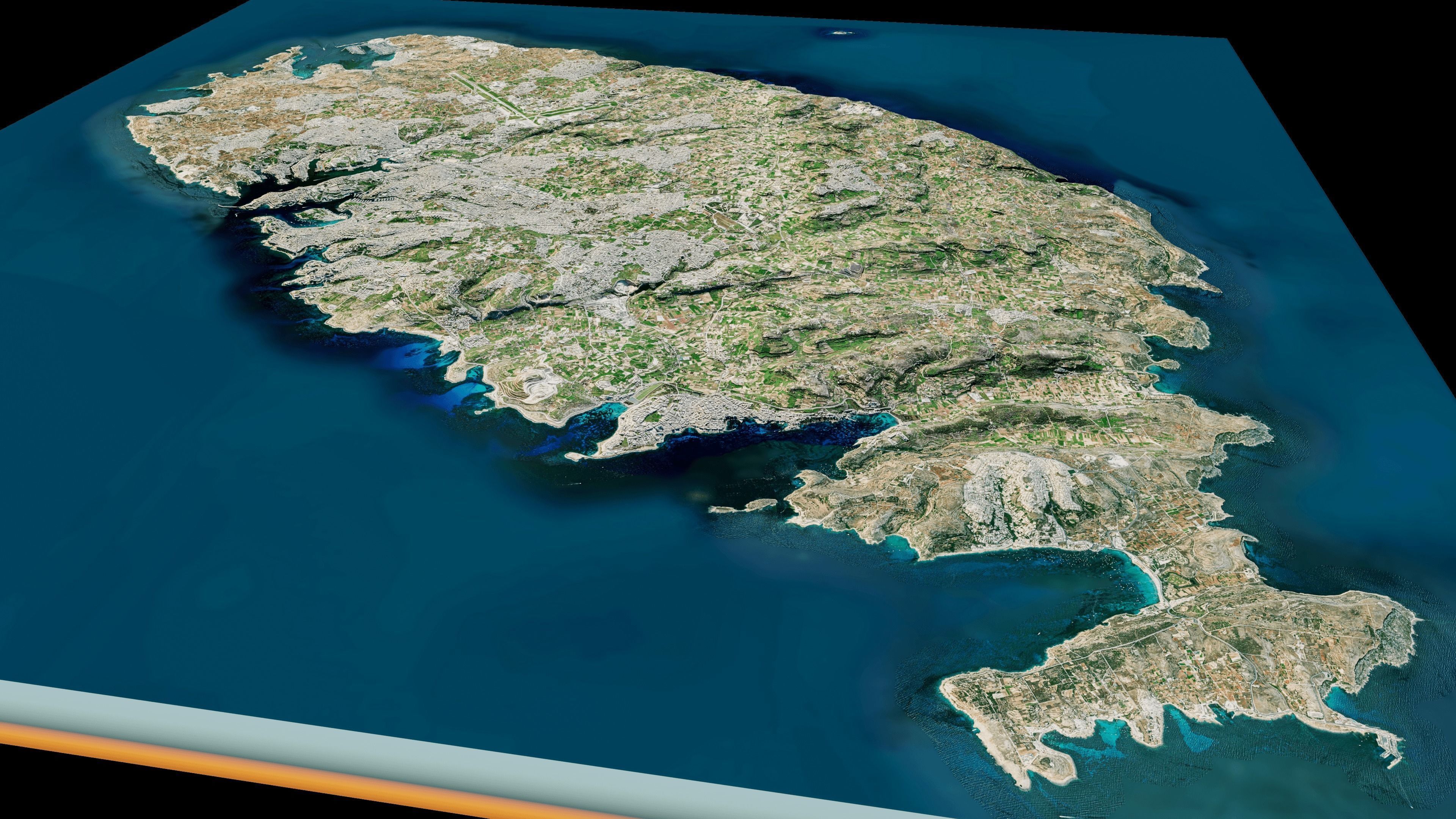 malta full Islands 3d model terrain 3D model | CGTrader