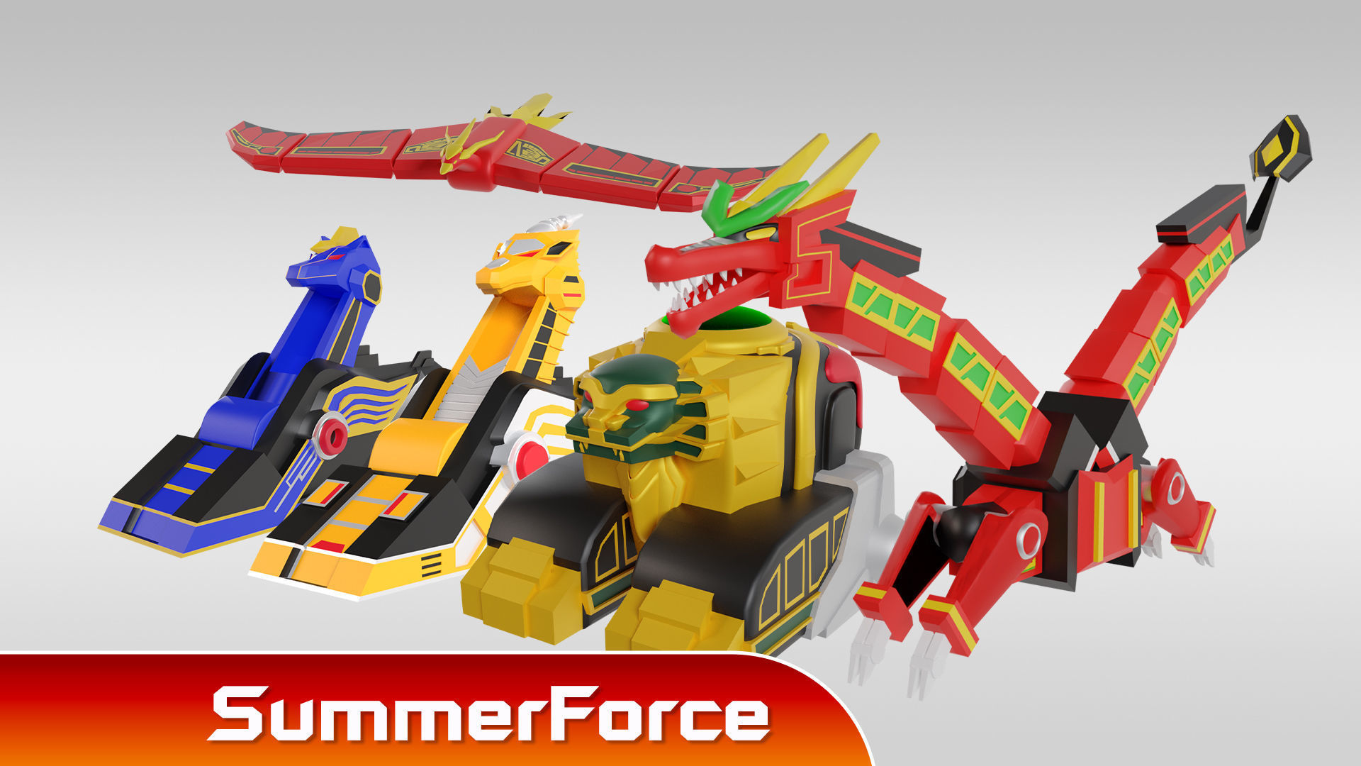3D model Firebird Thunderzord - Power Rangers VR / AR / low-poly | CGTrader