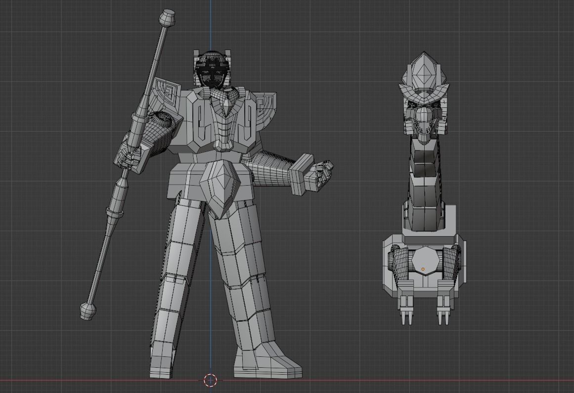 3D model Red Dragon Thunderzord - Power Rangers VR / AR / low-poly ...