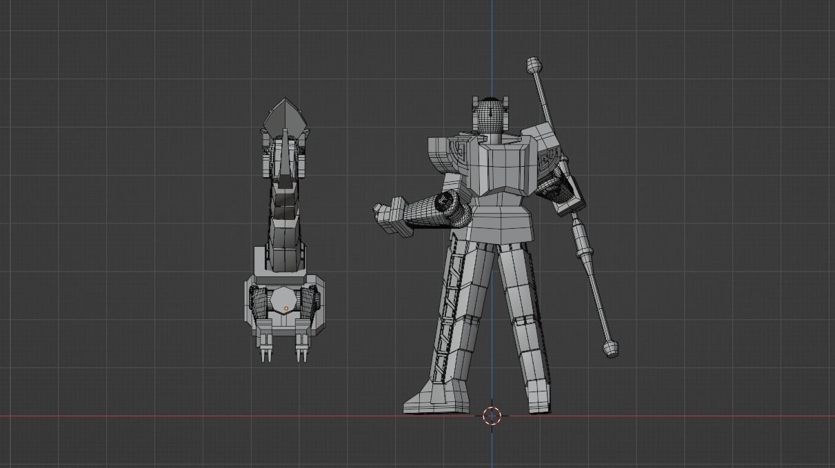 3D model Red Dragon Thunderzord - Power Rangers VR / AR / low-poly ...
