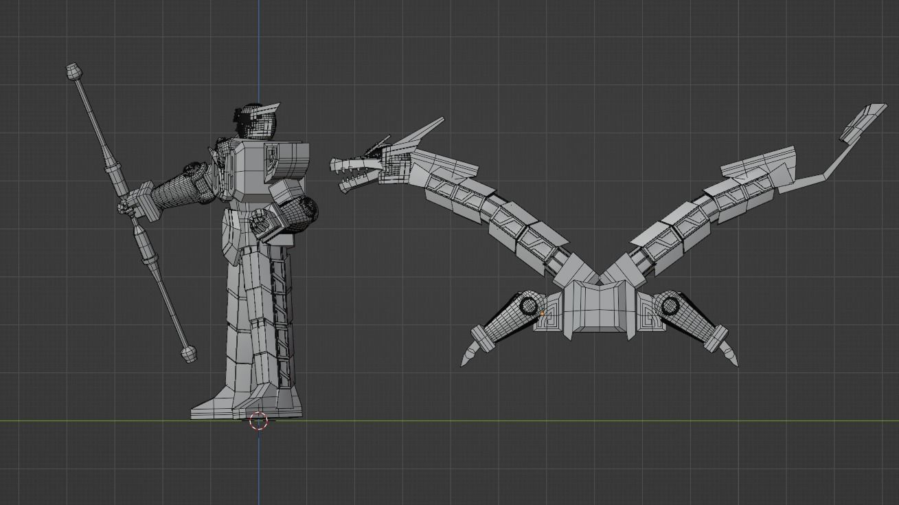 3D model Red Dragon Thunderzord - Power Rangers VR / AR / low-poly ...