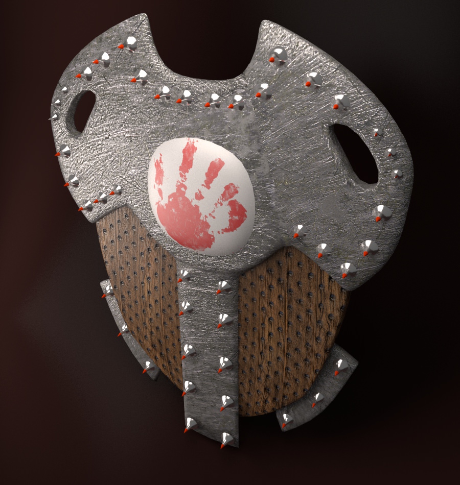 Spiked shield 3D model | CGTrader
