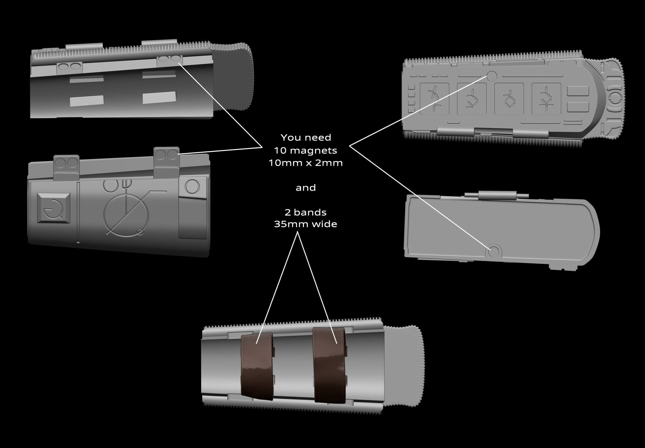 Predator Gauntlet Forearm Left scale 1 - 1 File for 3D printer 3D model ...