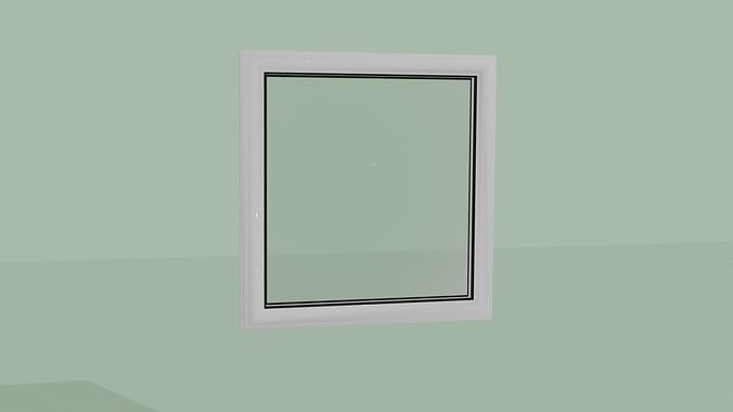 Beautiful and realistic window with fully transparent glass free 3D ...