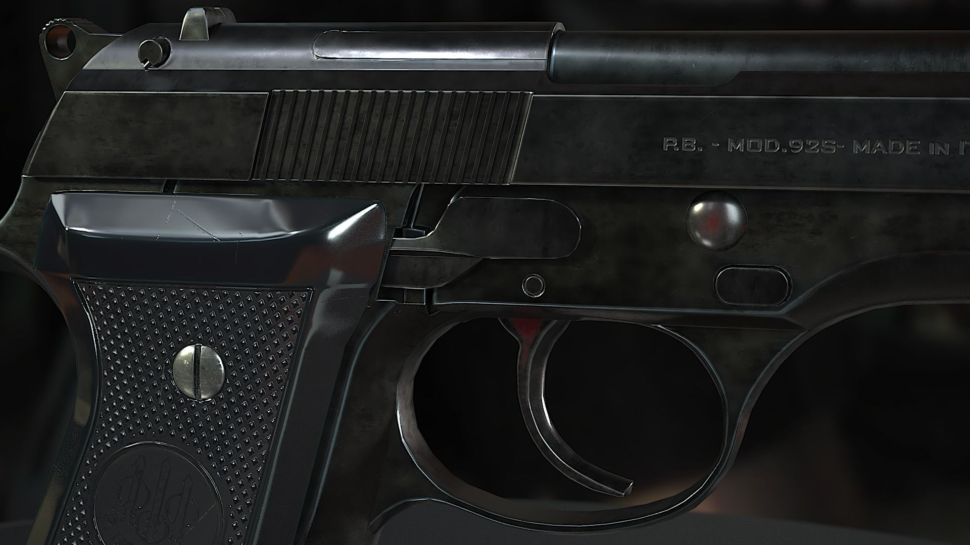 3D model Beretta 92S Low-poly 3D model VR / AR / low-poly | CGTrader