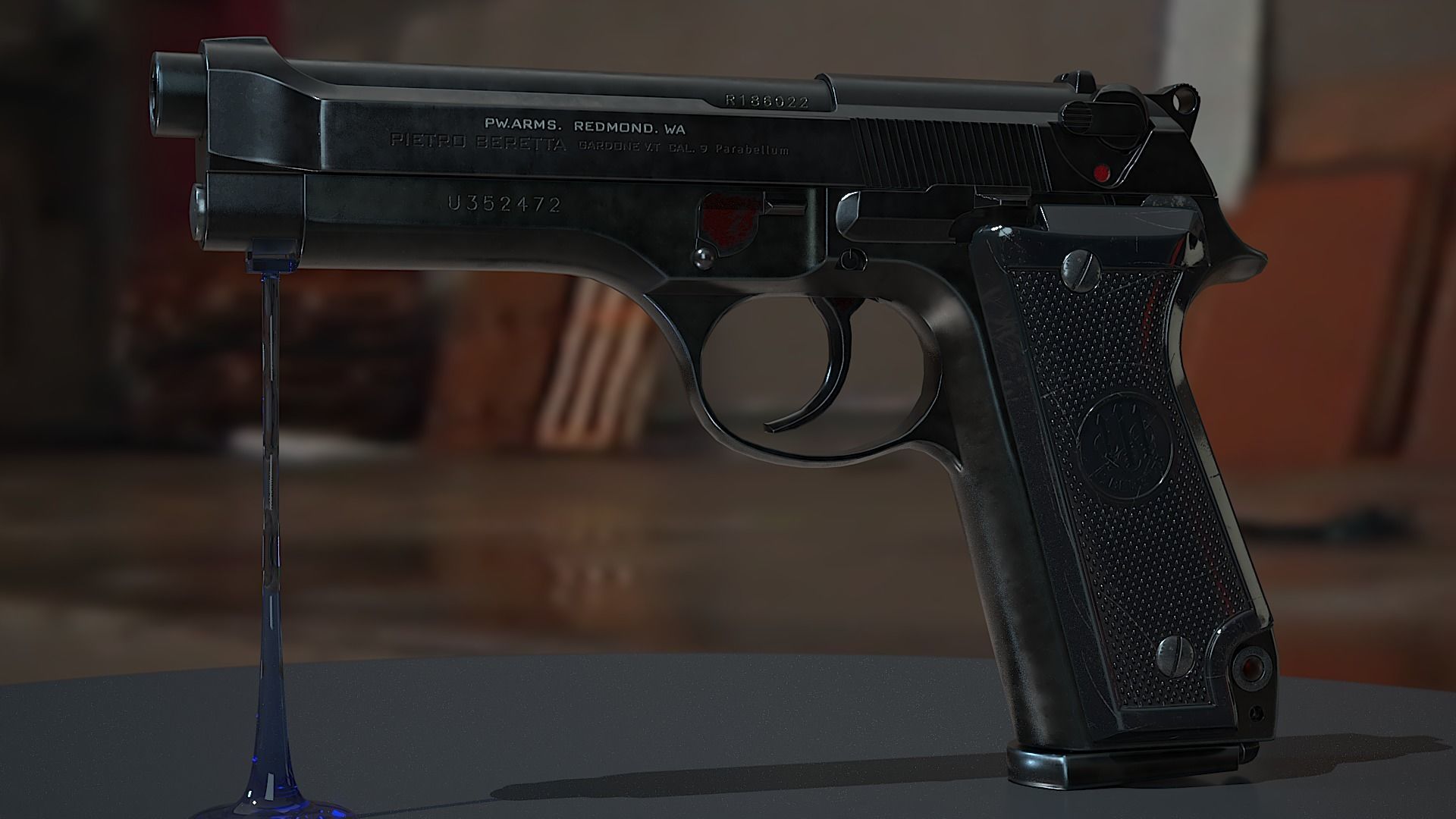 3D model Beretta 92S Low-poly 3D model VR / AR / low-poly | CGTrader