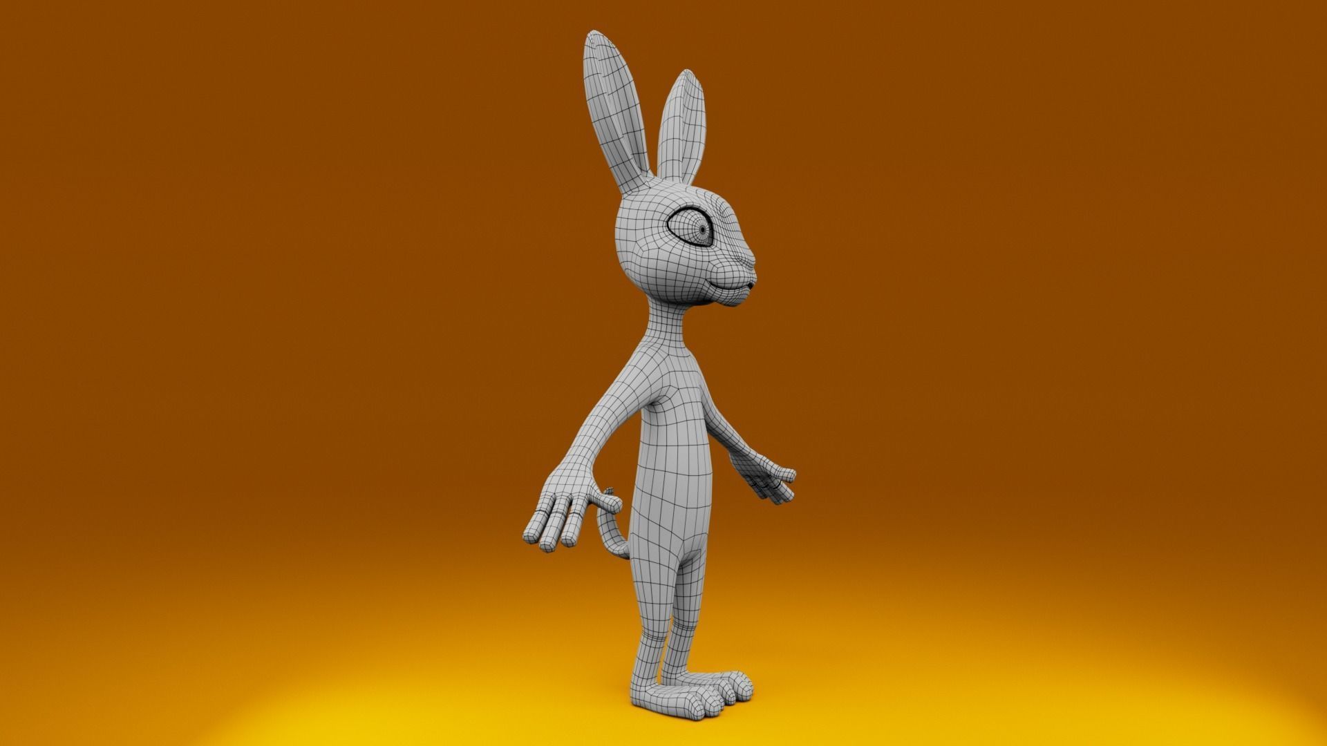 Energetic Stylized Cartoon Hare 3D Model Hop into Your Projects 3D ...