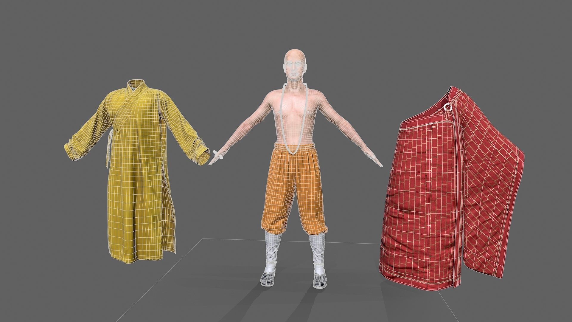 3D model Shaolin monk VR / AR / low-poly rigged animated | CGTrader