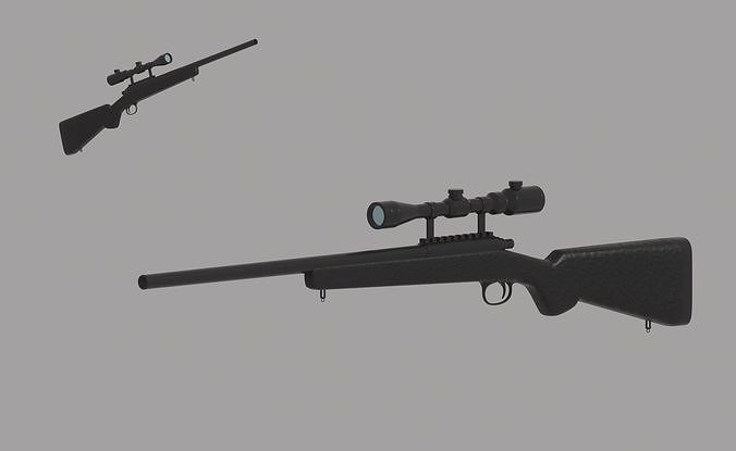 Sniper Rifle 3D model rigged | CGTrader