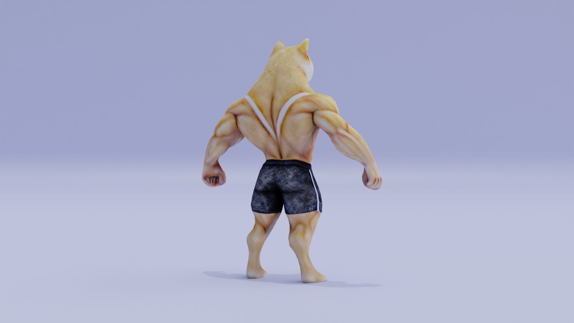 3D model Swole Doge Buff Doge Character Low High Poly VR / AR / low ...