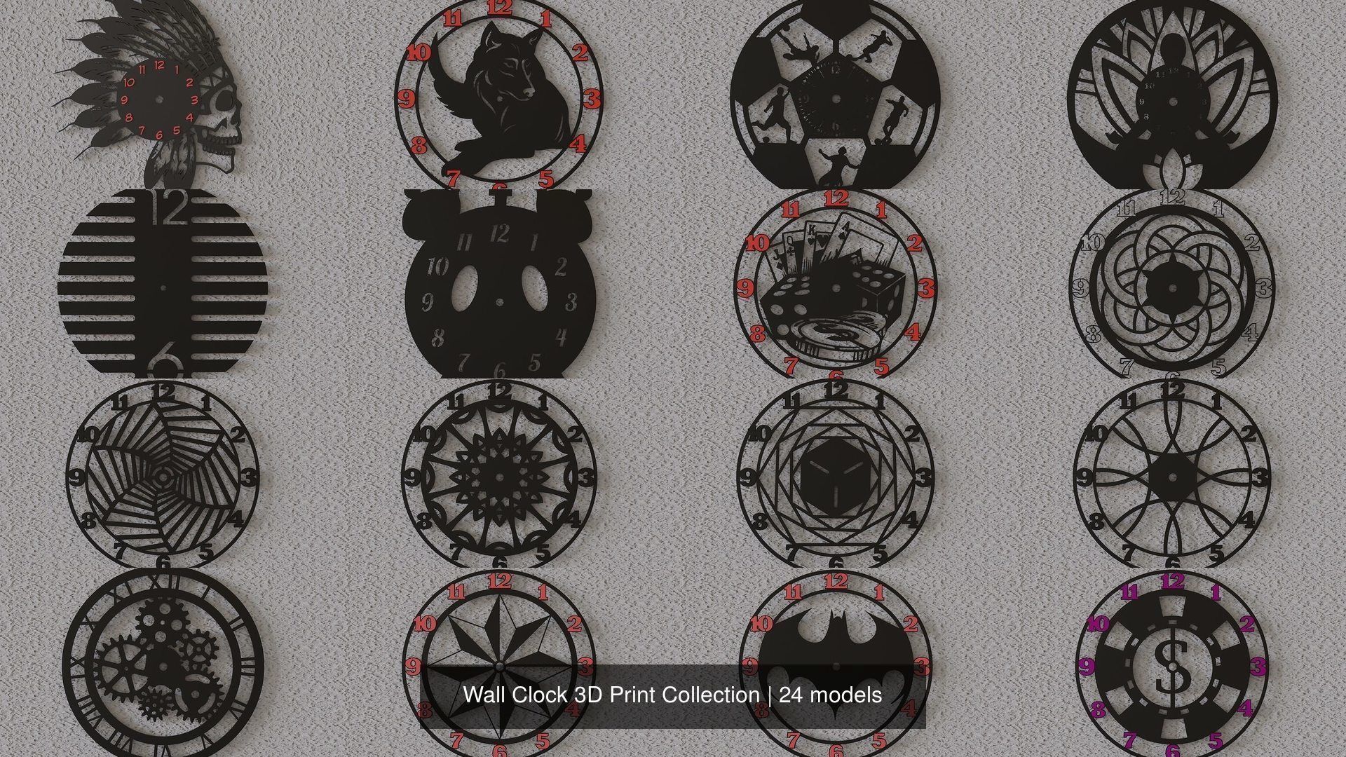 Wall Clock 3D Print Collection 3D printable | CGTrader