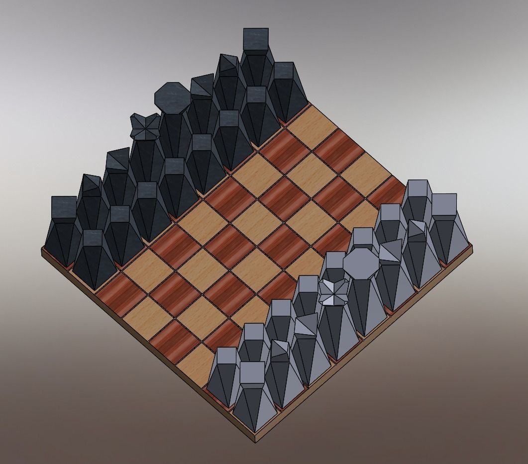 ORIGAMI STYLE CHESS 3D model 3D printable | CGTrader