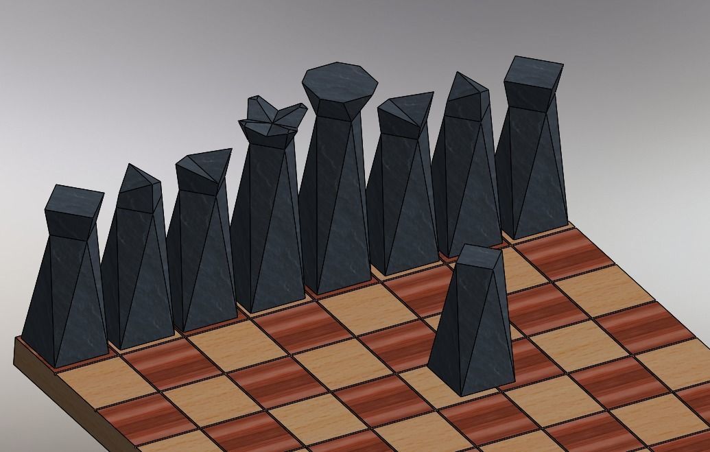 ORIGAMI STYLE CHESS 3D model 3D printable | CGTrader