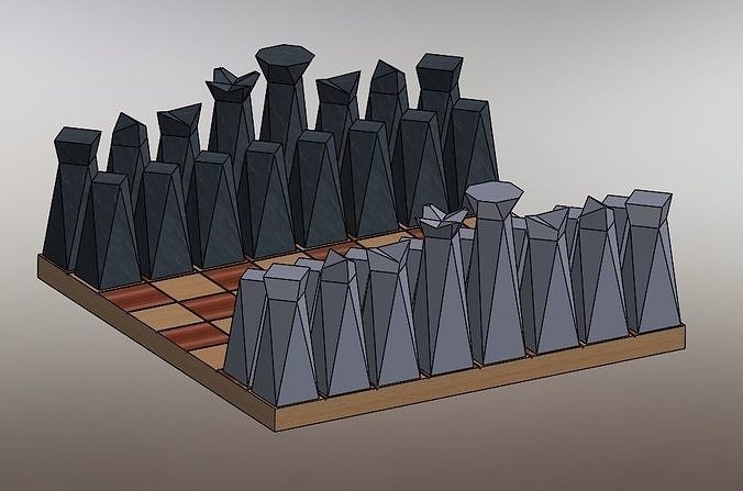 ORIGAMI STYLE CHESS 3D model 3D printable | CGTrader
