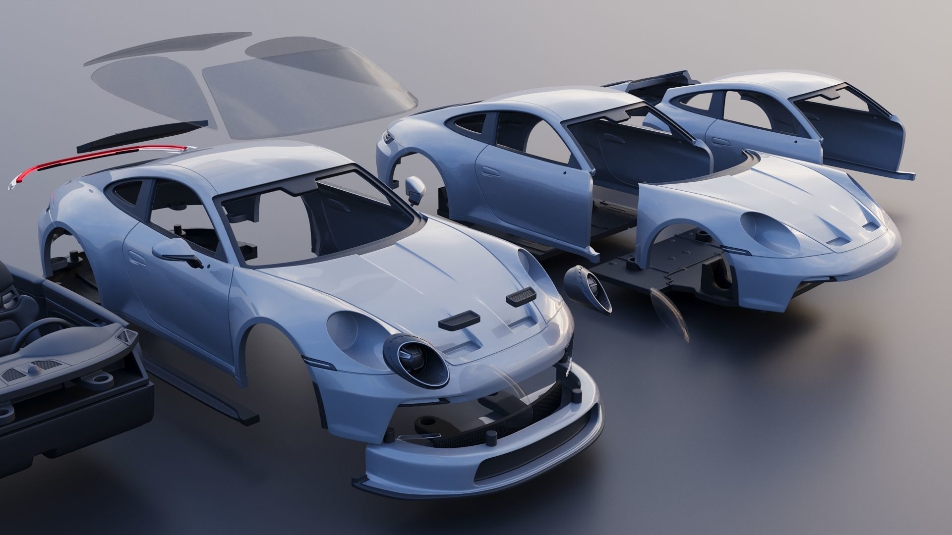 Porsche 911 GT3 Touring 3D model 3D printable | CGTrader