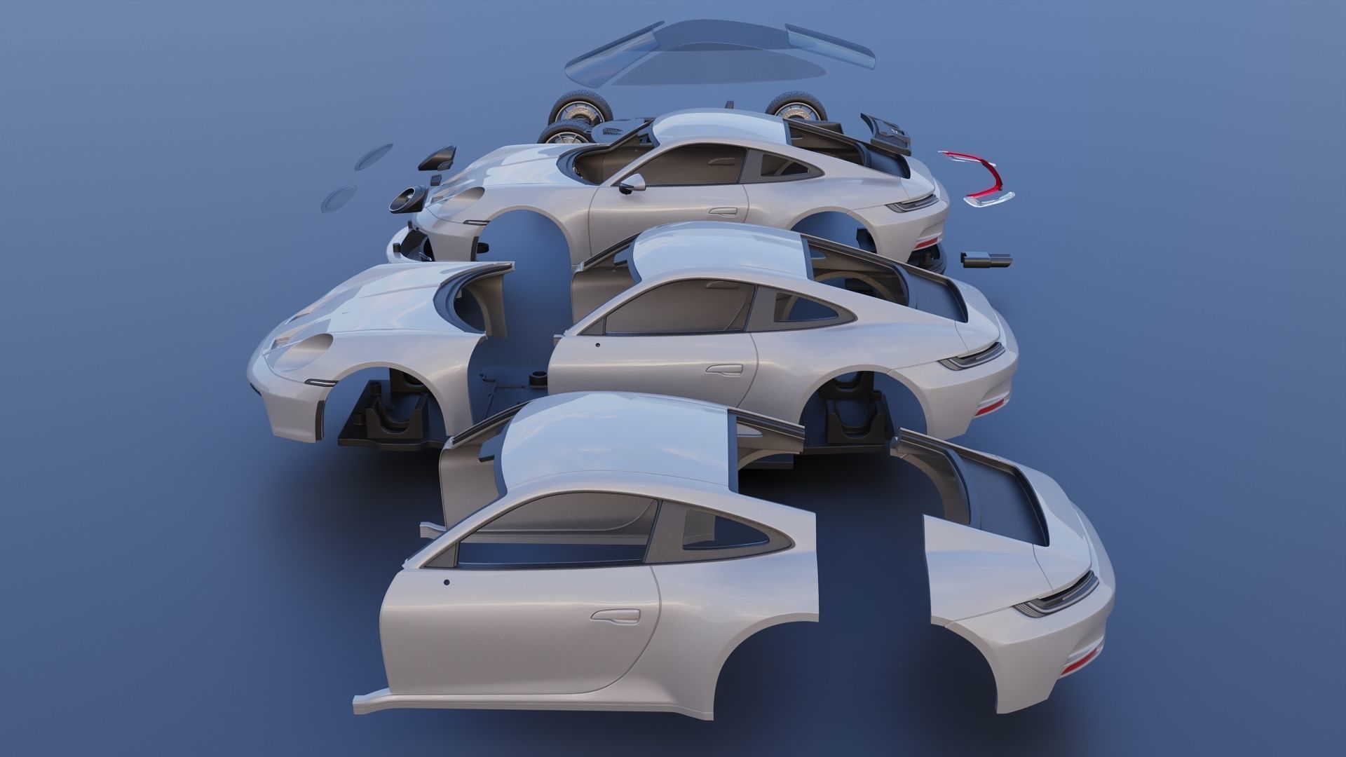 Porsche 911 GT3 Touring 3D model 3D printable | CGTrader