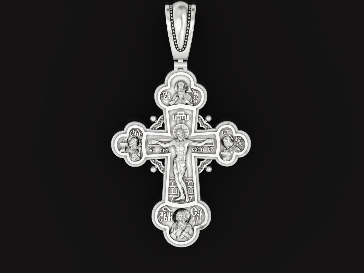 Orthodox two sided cross the crucifixion of Jesus Christ 1071 3D model ...