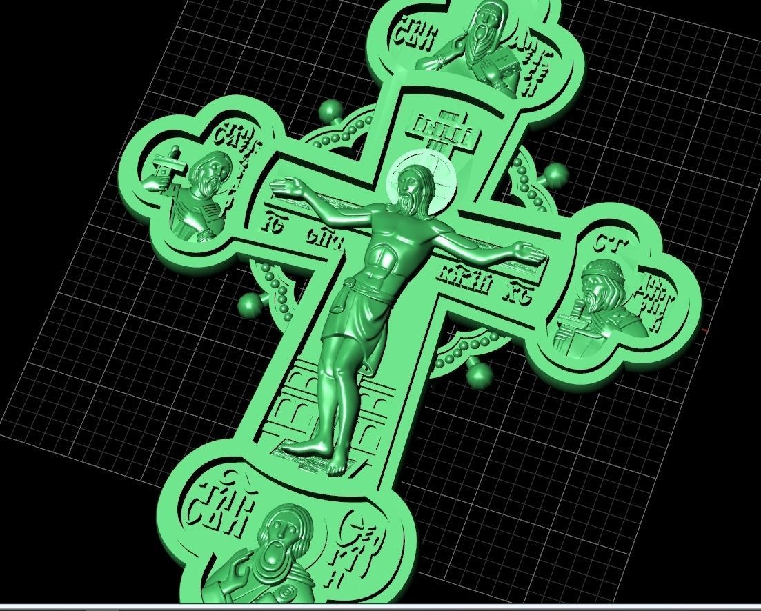 Orthodox two sided cross the crucifixion of Jesus Christ 1071 3D model ...