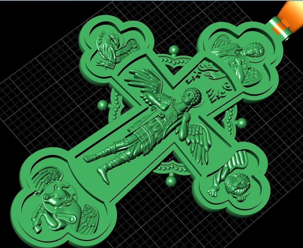 Orthodox two sided cross the crucifixion of Jesus Christ 1071 3D model ...