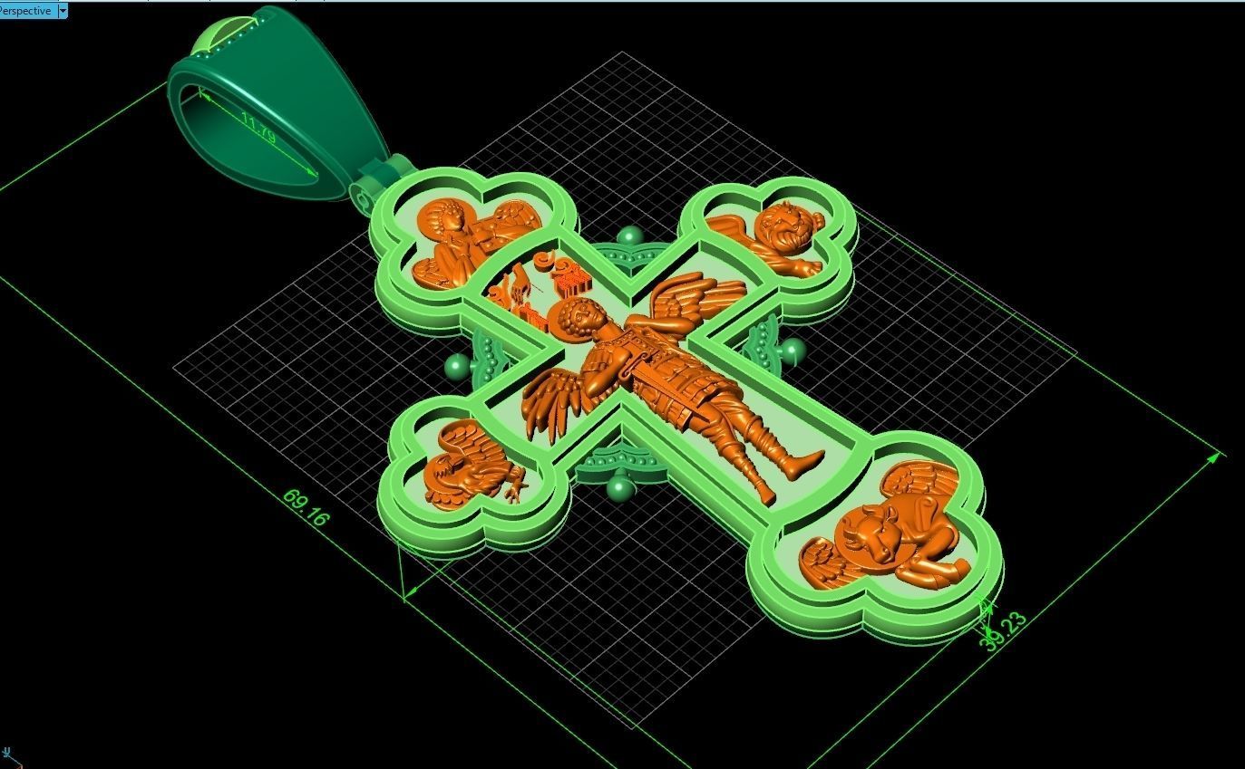 Orthodox two sided cross the crucifixion of Jesus Christ 1071 3D model ...