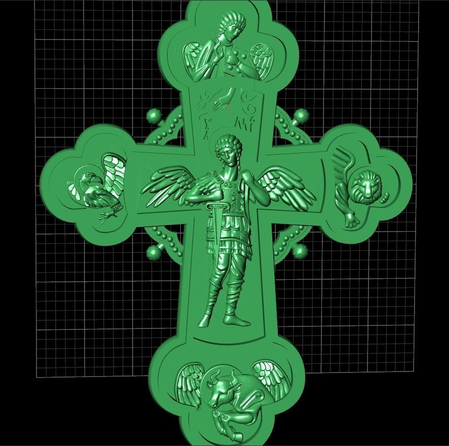Orthodox two sided cross the crucifixion of Jesus Christ 1071 3D model ...