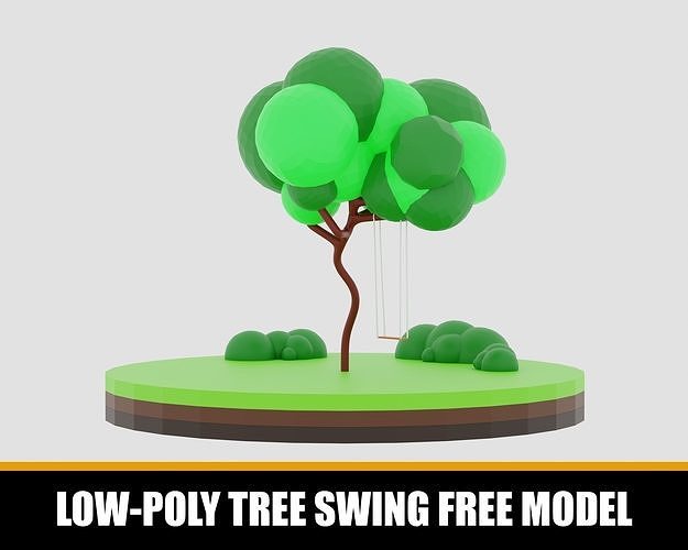 Low-Poly Tree Swing Scene free VR / AR / low-poly 3D model | CGTrader