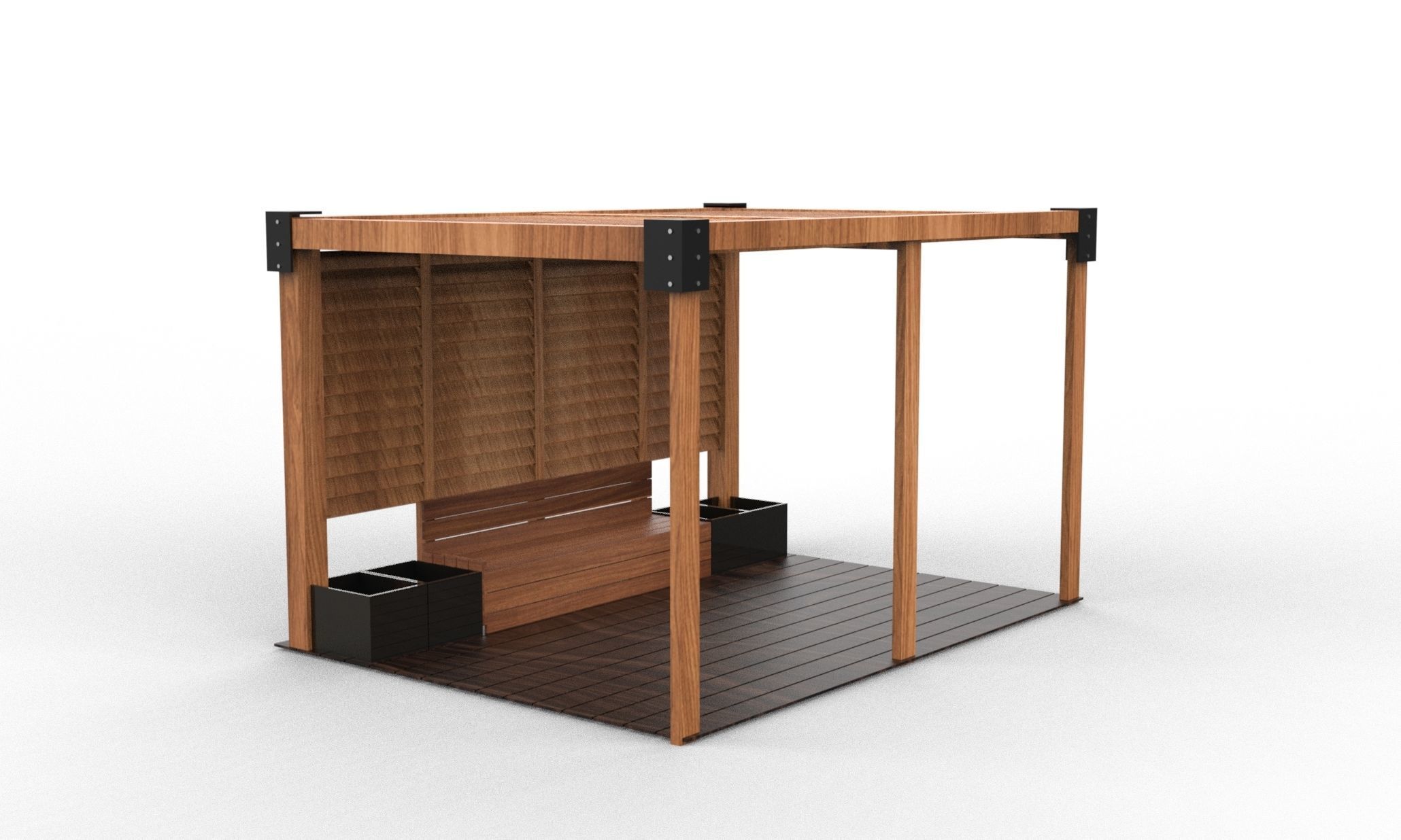 Terrace pergola 3D model animated | CGTrader