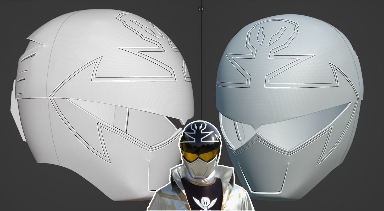 Kaizoku Sentai Gokaiger Gokai silver cosplay helmet STL file 3D model ...