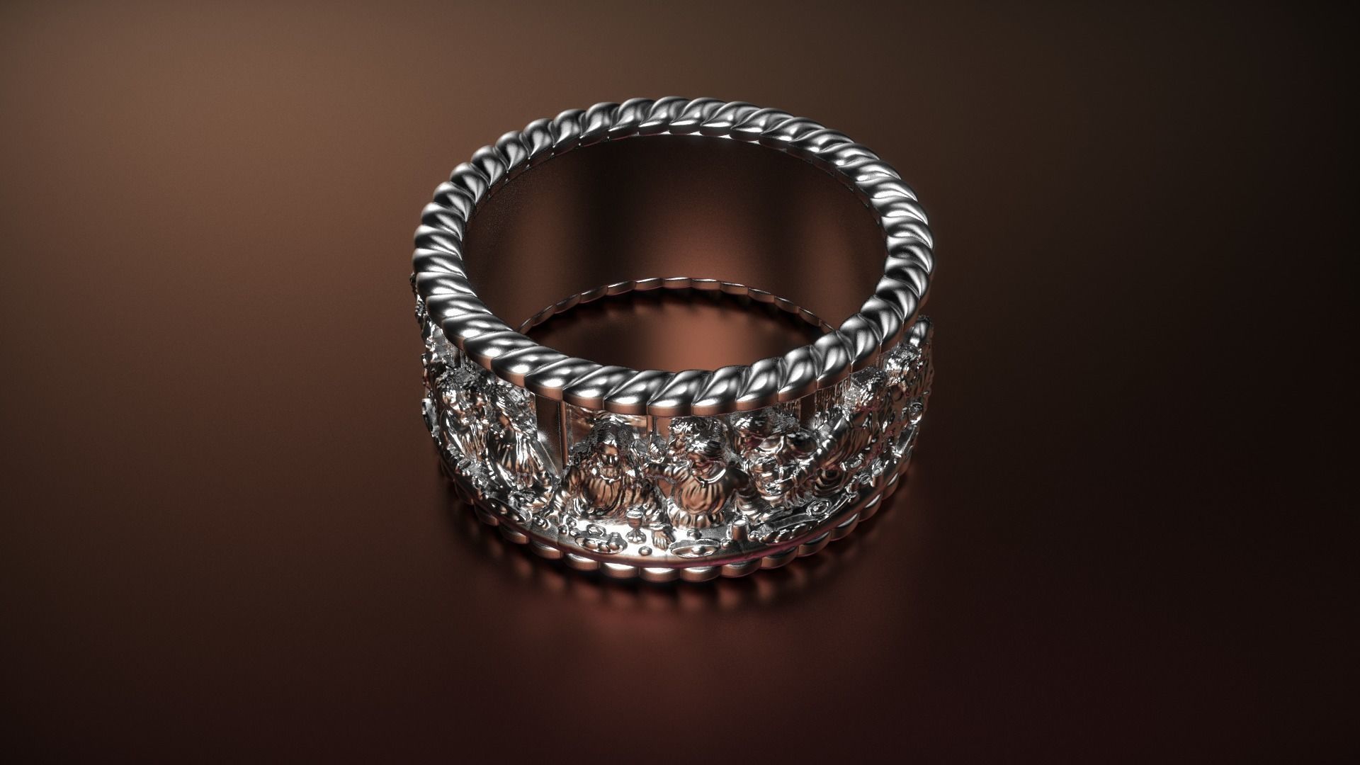 Jesus Christ and 12 Apostles The Last Supper Holy ring 3D model 3D ...
