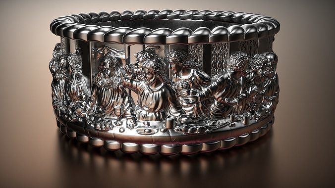 Jesus Christ and 12 Apostles The Last Supper Holy ring 3D model 3D ...