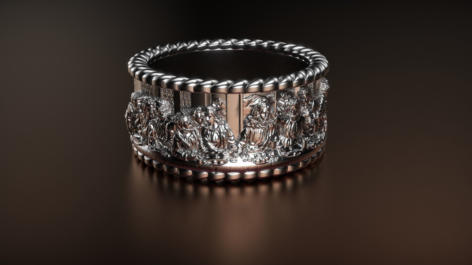 Jesus Christ and 12 Apostles The Last Supper Holy ring 3D model 3D ...