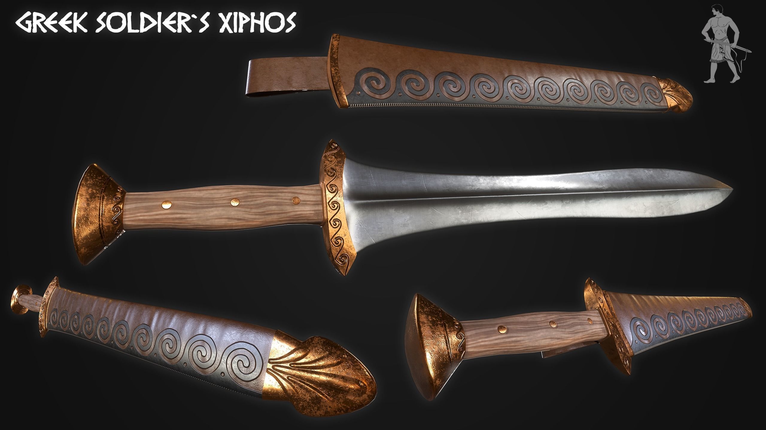 3D model Athenian Soldiers Xiphos VR / AR / low-poly | CGTrader