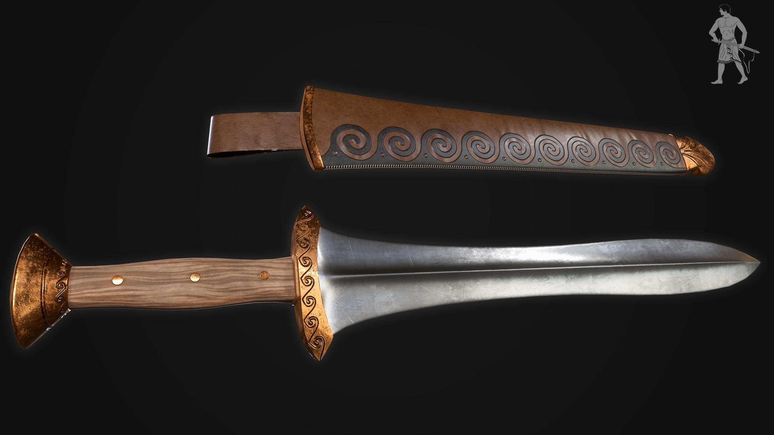 3D model Athenian Soldiers Xiphos VR / AR / low-poly | CGTrader