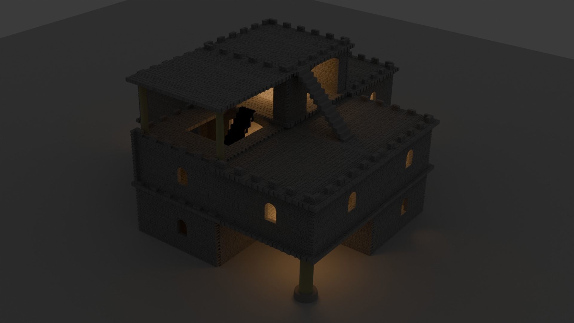 Bastion Castle Open free 3D model | CGTrader