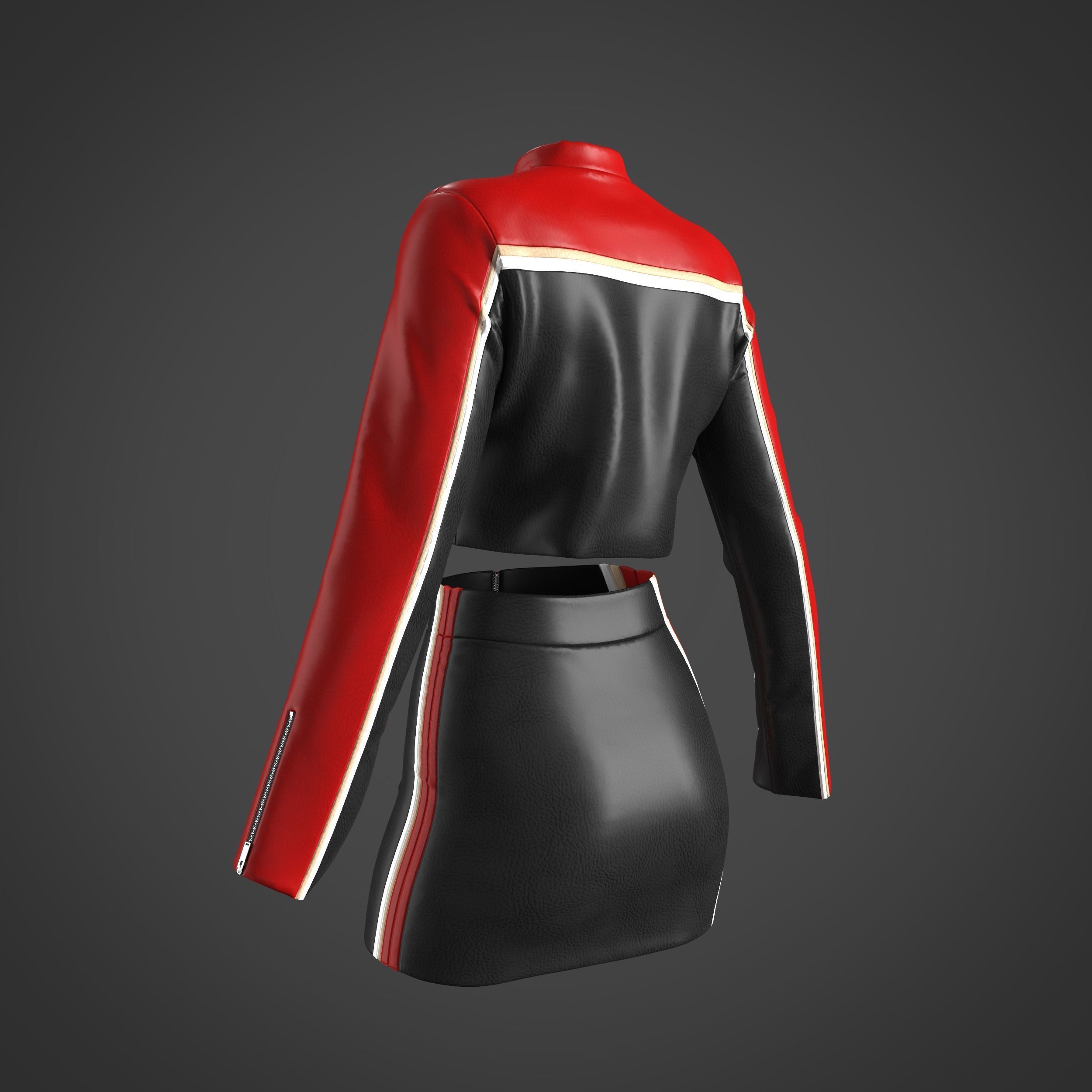 Leather Jacket and Skirt 3D model | CGTrader