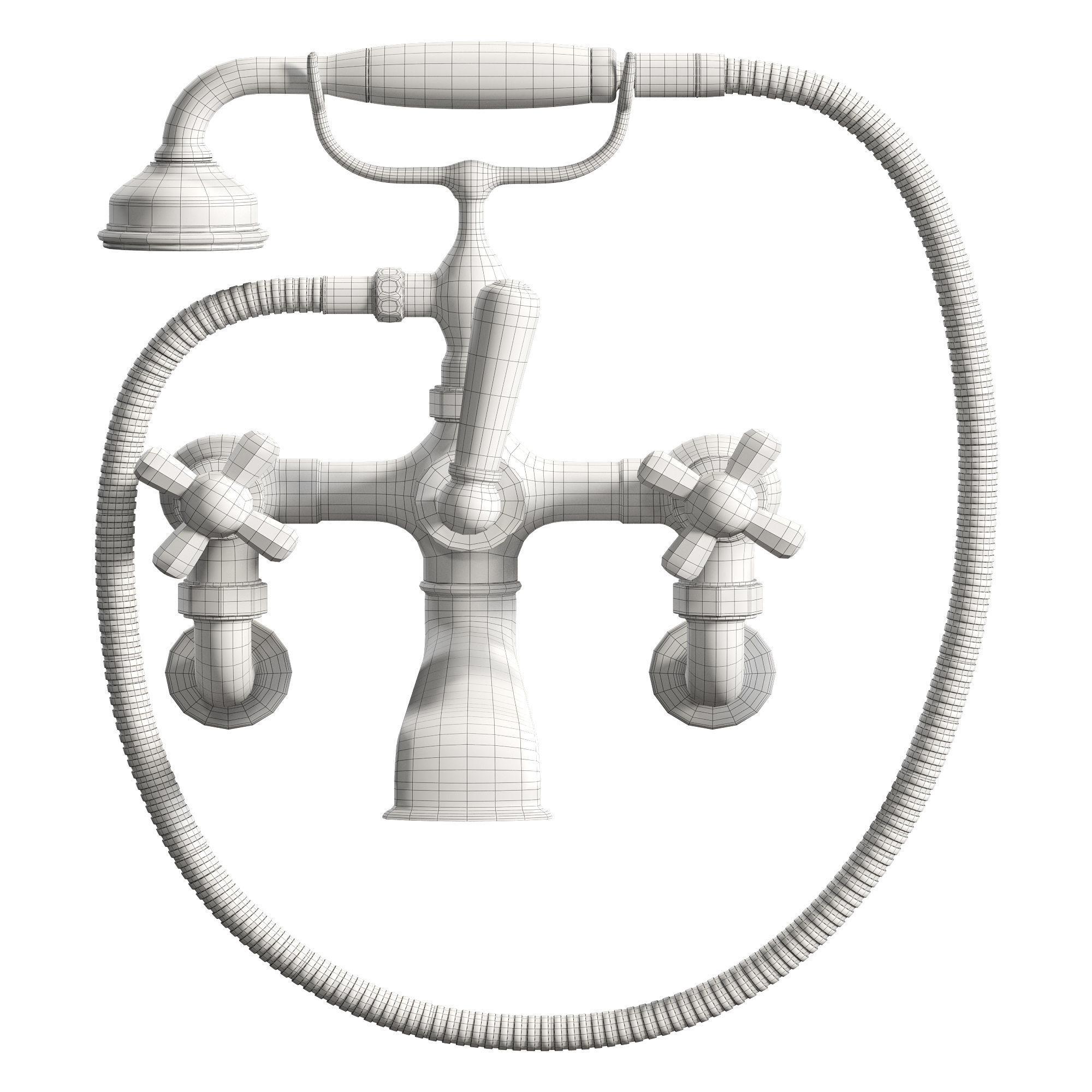 The Water Monopoly - Rockwell Bath Filler on Wall Unions 3D model ...