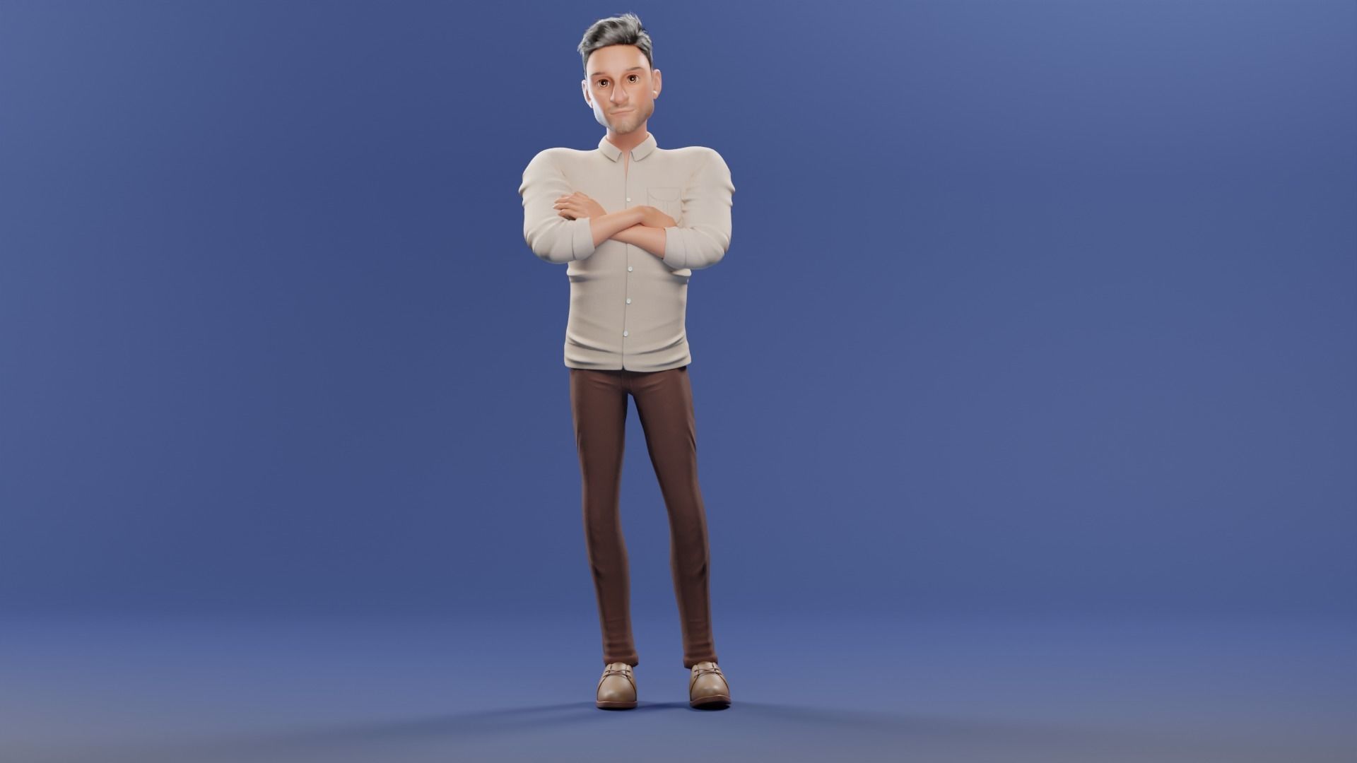 3D model Pixar-Style Father Character Rigged VR / AR / low-poly rigged ...