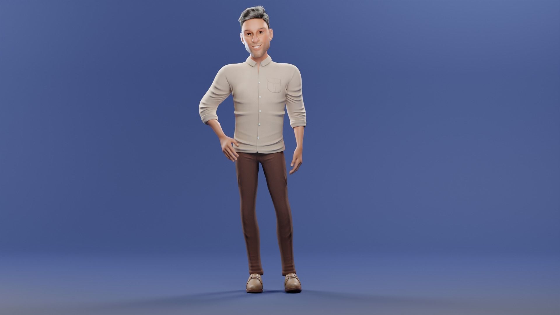 3D model Pixar-Style Father Character Rigged VR / AR / low-poly rigged ...