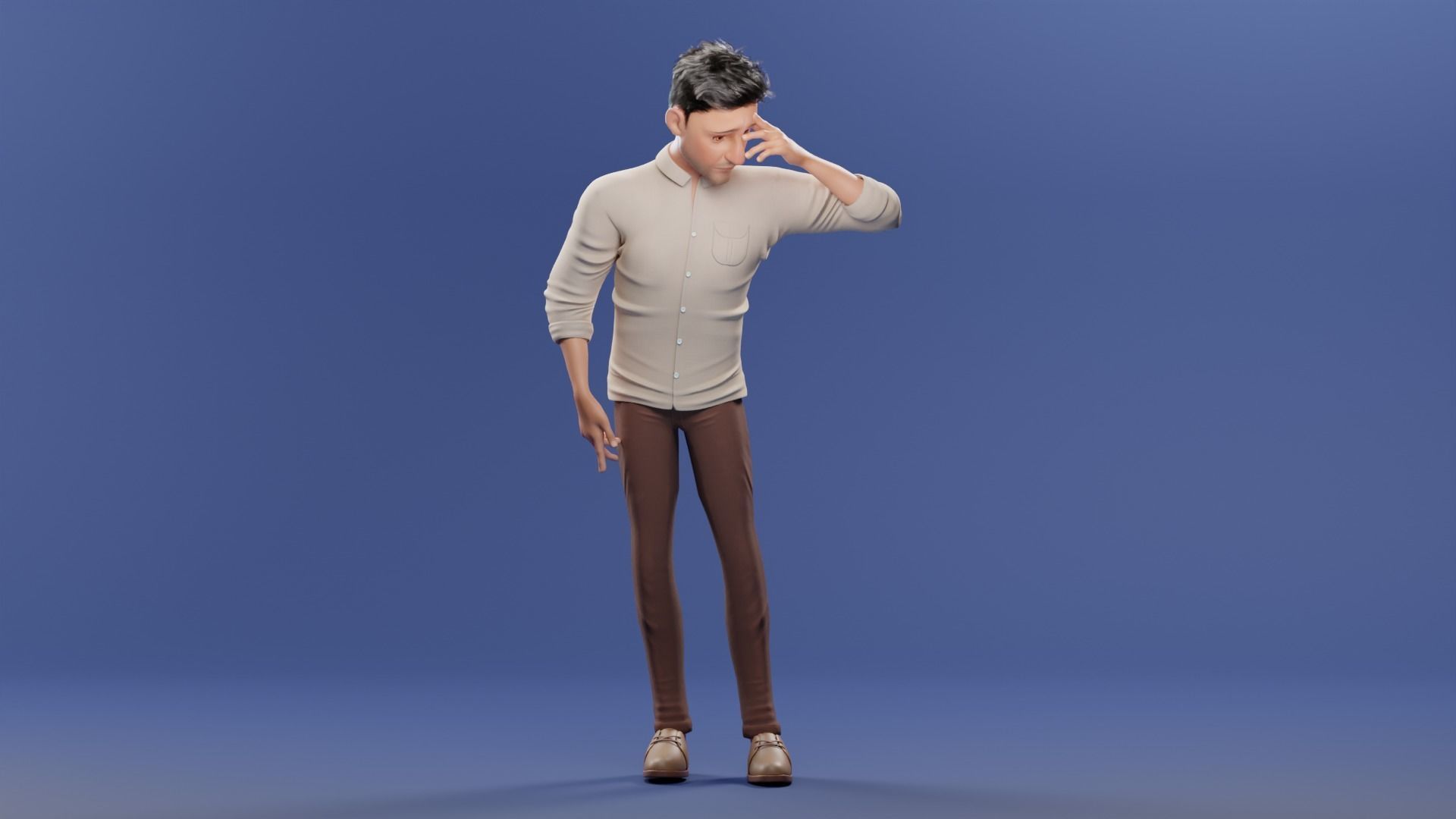 3D model Pixar-Style Father Character Rigged VR / AR / low-poly rigged ...