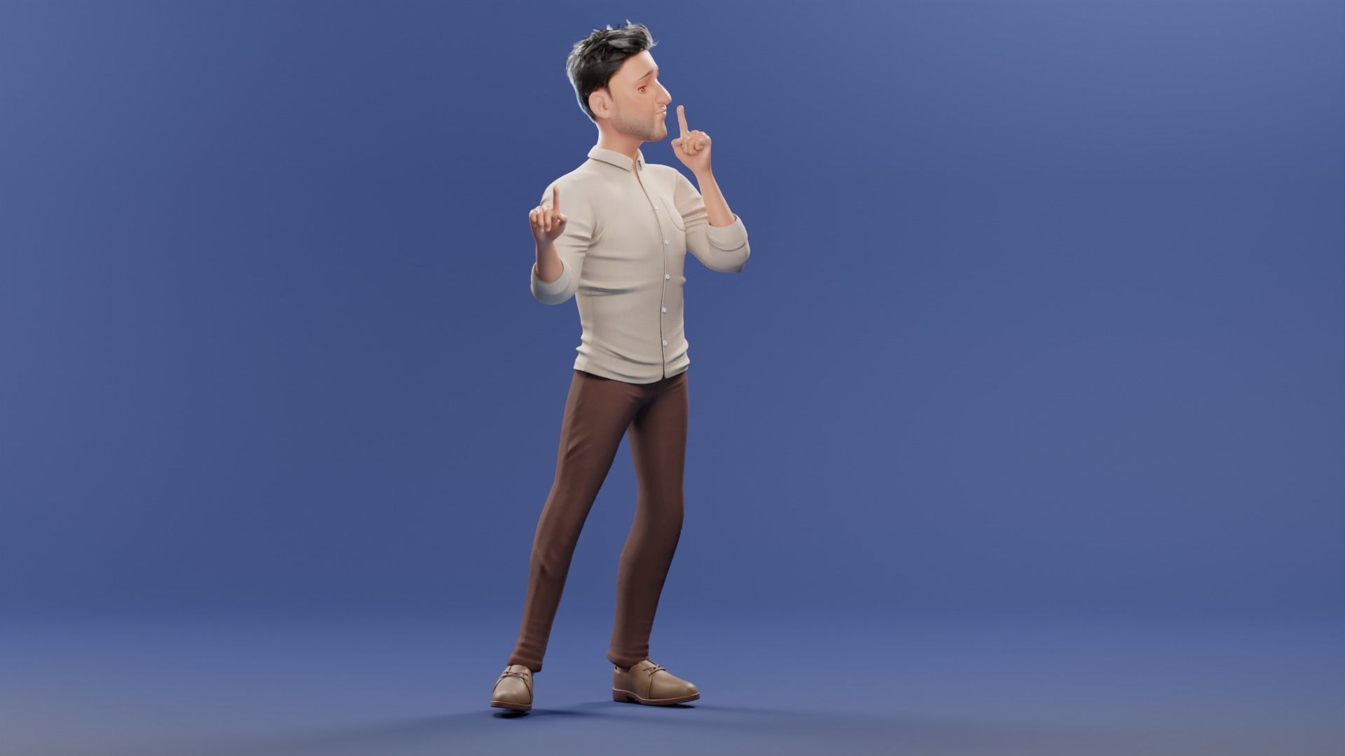3D model Pixar-Style Father Character Rigged VR / AR / low-poly rigged ...