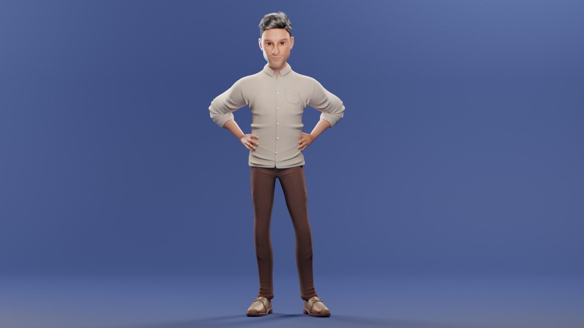 3D model Pixar-Style Father Character Rigged VR / AR / low-poly rigged ...