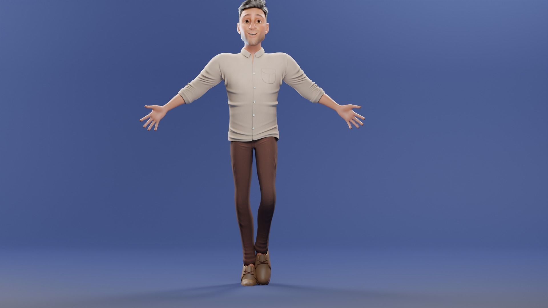 3D model Pixar-Style Father Character Rigged VR / AR / low-poly rigged ...