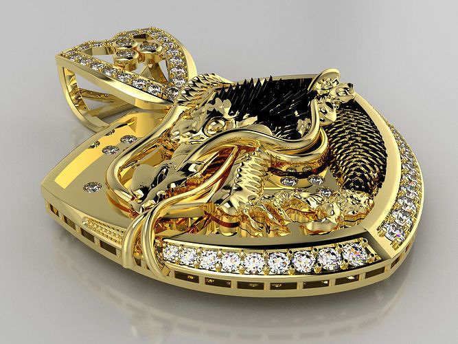 Dragon Pendent Jewelry Code-JST010 3D model 3D printable | CGTrader