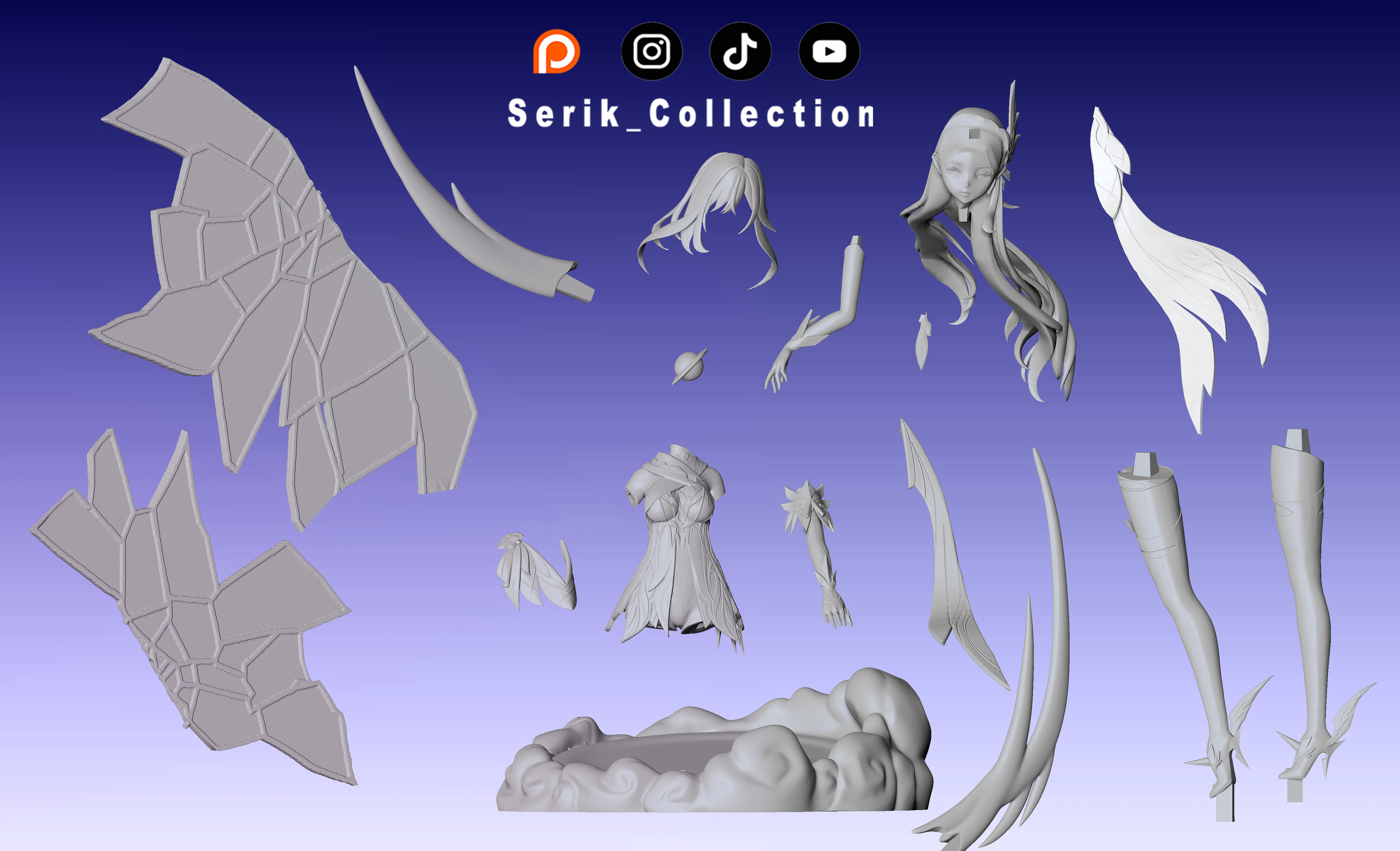 SKIRK GENSHIN IMPACT 3D model 3D printable | CGTrader