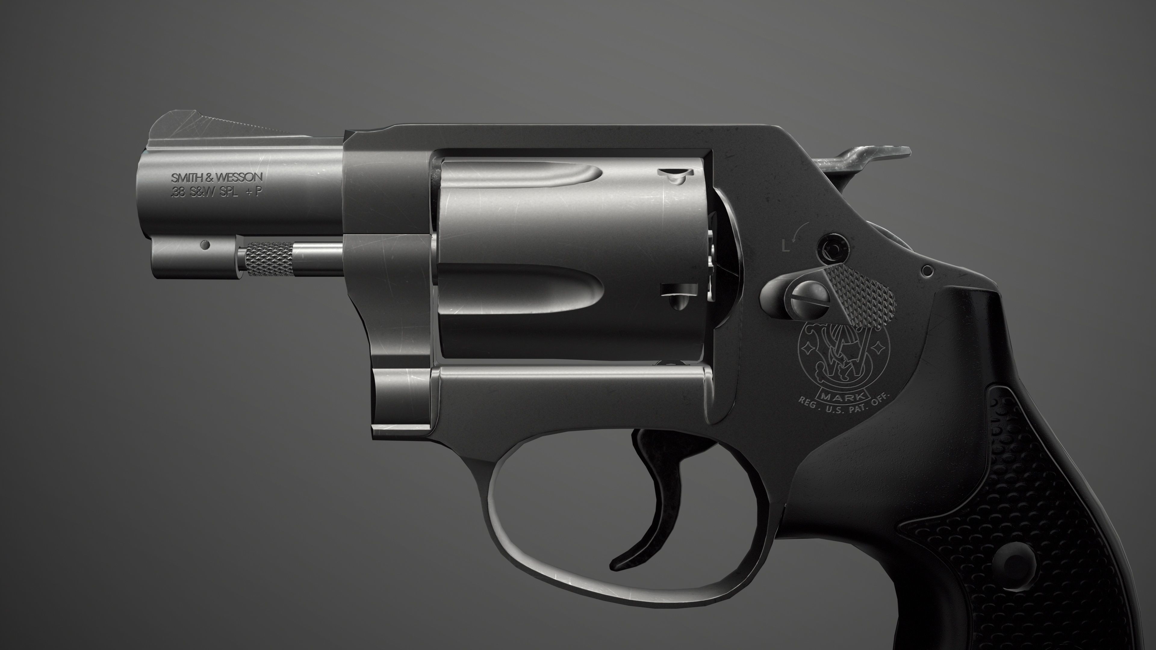 3D model Smith and Wesson Model 637 Revolver VR / AR / low-poly | CGTrader
